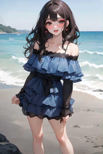 プライベートビーチKeiちゃん50枚 - AI 男の娘 Keiの生態 - BOOTH