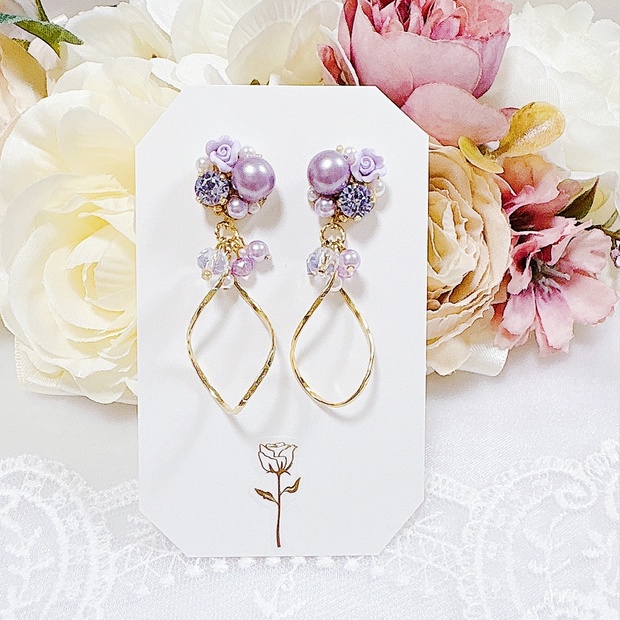 ephemeral rose イヤリング【ラベンダー】 - Happiness_34 - BOOTH