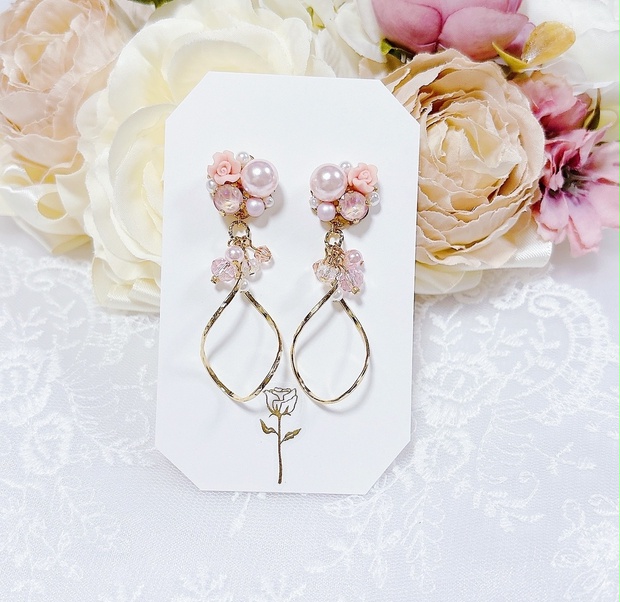 ephemeral rose イヤリング【ダスティピンク】 - Happiness_34 - BOOTH