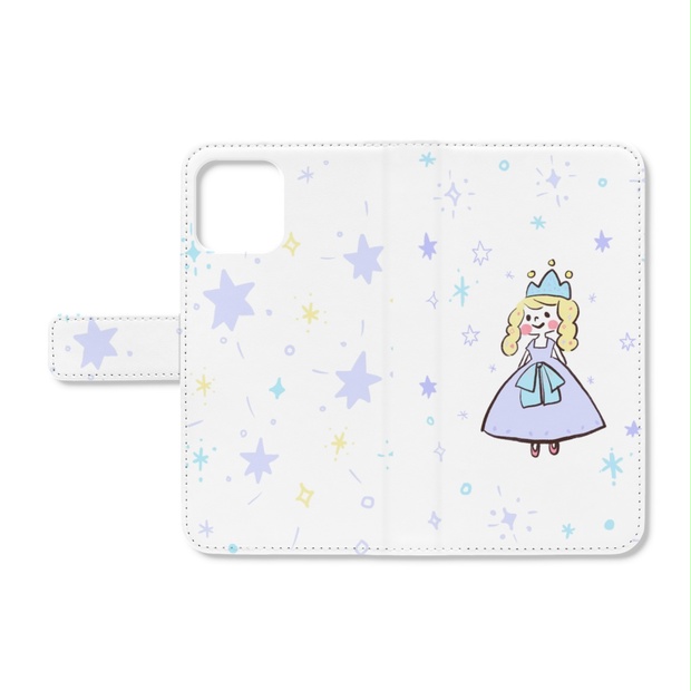 手帳型iPhoneケース（iphone12/12pro 穴なし）＊雪と星のプリンセス - aneka＊shop - BOOTH