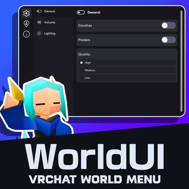 WorldUI Menu | VRChat World Prefab - Vowgan VR - BOOTH