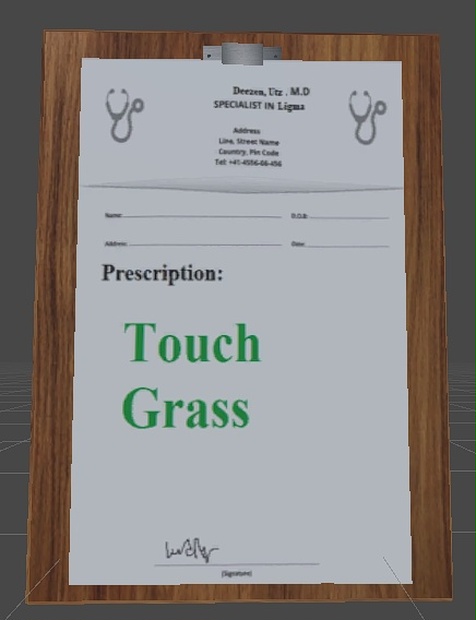 Prescription to touch grass - ClubLuckyVr - BOOTH