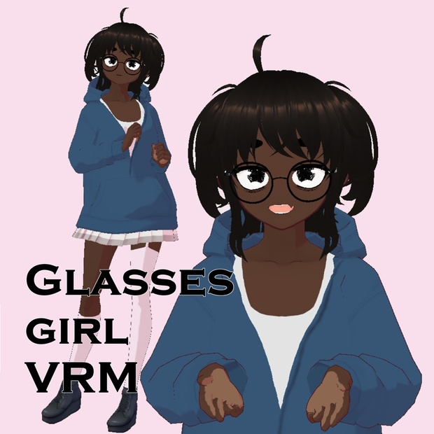 Glasses girl |Vroid model - jade-gyokuto - BOOTH