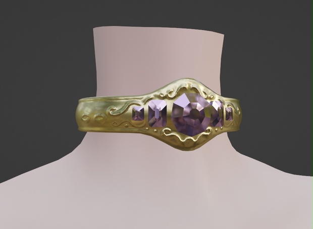 Gemstone Jewellery Necklace - Ring for VRChat characters - FBX asset ...