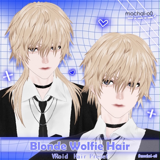 【VRoid】ブロンドウルフ ヘアプリセット - Blonde Wolfie Hair Preset - mochal-o0 - BOOTH