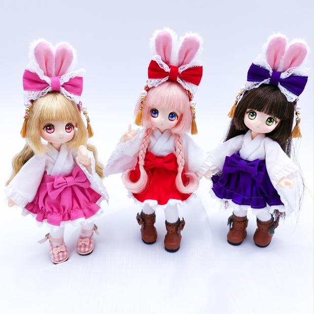 うさぎさん巫女風服セット - erieri*doll - BOOTH