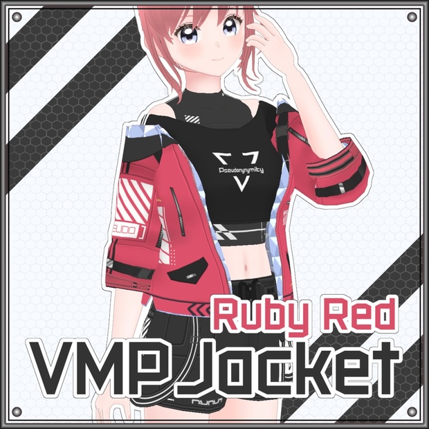 【Free/無料】VMP Jacket:A1 RubyRed 【VRoid】 - Pseudonynymity - BOOTH