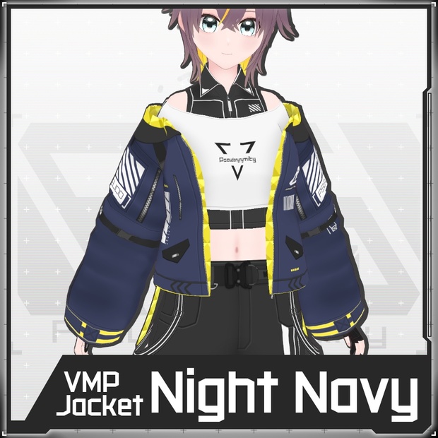 【Free/無料】VMP Jacket:A1 NightNavy【VRoid】 - Pseudonynymity - BOOTH