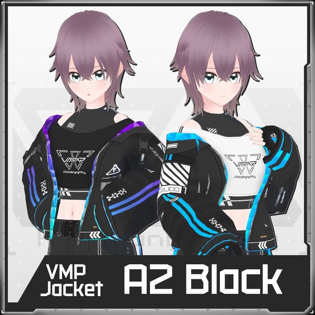 【Free/無料】VMP Jacket:A2 Variable Black【VRoid】 - Pseudonynymity - BOOTH