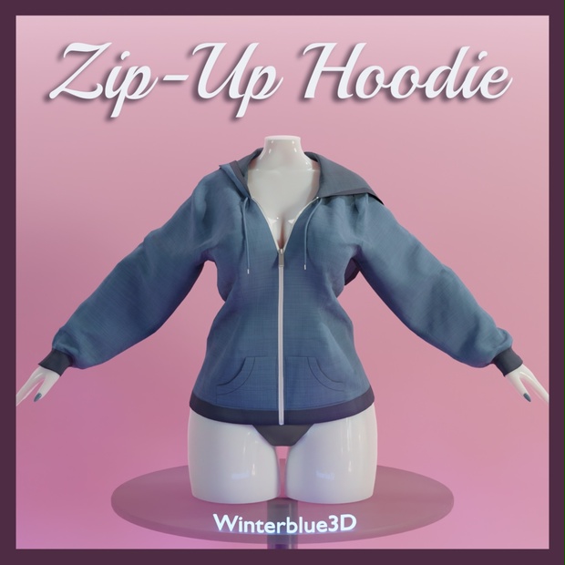 Zip-Up Hoodie [VRChat | Commercial Use] - winterblue - BOOTH