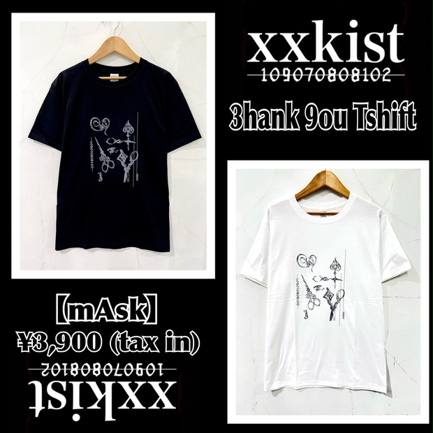 【xxkist】3hank 9ou Tshirt─mAsk─【破格の税込¥3,900 ️】 - xxkist Hideout shop - BOOTH