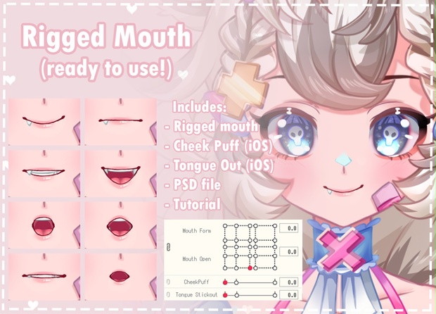 Rigged Mouth for Live2D Vtuber,facerig anime character models ...