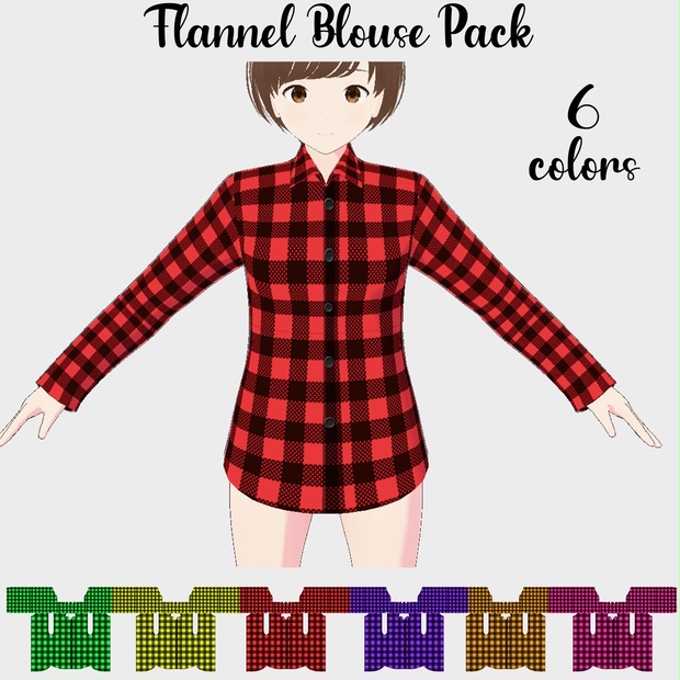 6 pack Flannel Blouse! - Doodle Shop - BOOTH