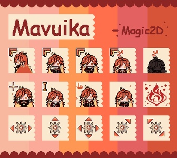 Genshin Impact Mavuika Mouse Cursor Materials - NeonNeko - BOOTH