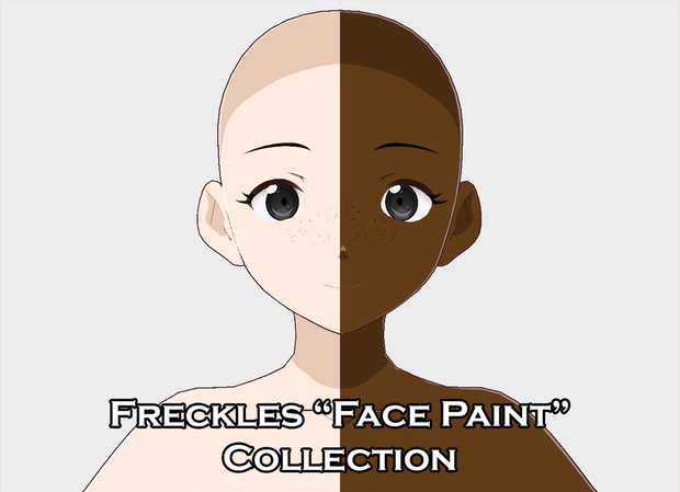 Vroid Freckle "Face Paint" Texture - Skin Tones - joythebardlock - BOOTH