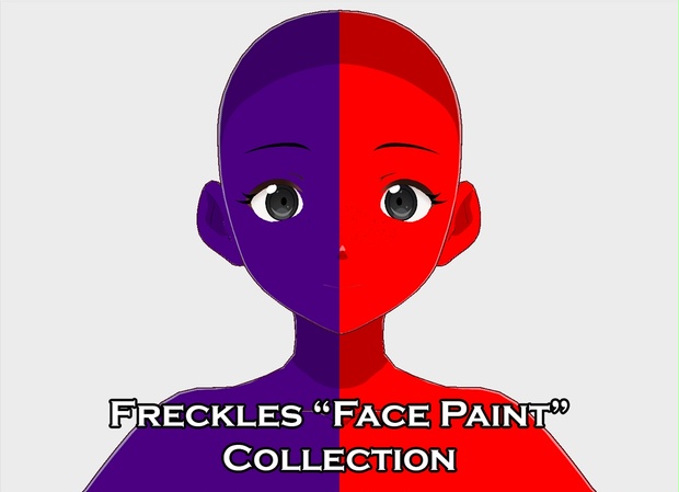 Vroid Freckle "Face Paint" Texture - Rainbow 1 - joythebardlock - BOOTH