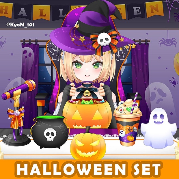 Special Halloween Decoration Set 3: Vtuber Streaming Asset - Kyo's Little World - BOOTH