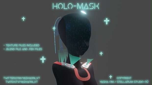Holo-mask - .FBX , .BLEND , unitypackage - yashaoni - BOOTH