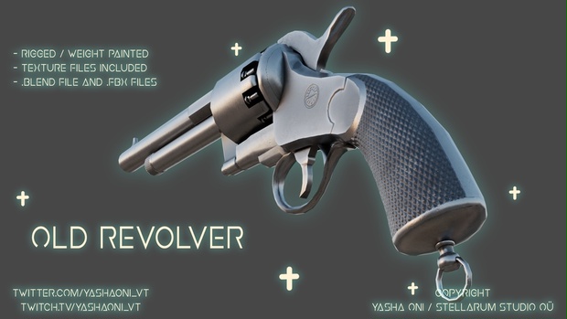 Revolver /w animations - .FBX, .BLEND, UNITYPACKAGE - yashaoni - BOOTH