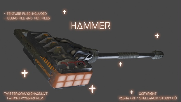Tech Hammer - .FBX, .BLEND, UNITYPACKAGE - yashaoni - BOOTH