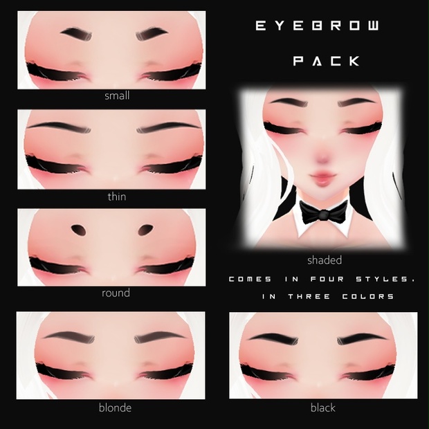 VRoid Eyebrow Pack, 12 Options - Ylvie's Shop ♡ - BOOTH
