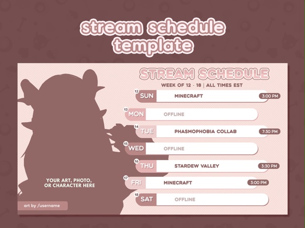 Neapolitan Twitch Schedule | Streamer Assets | VTuber Graphics ...