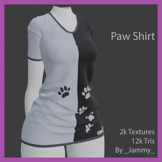 [VRChat] Paw Print T-Shirt - by _Jammy_ - JammyVR - BOOTH