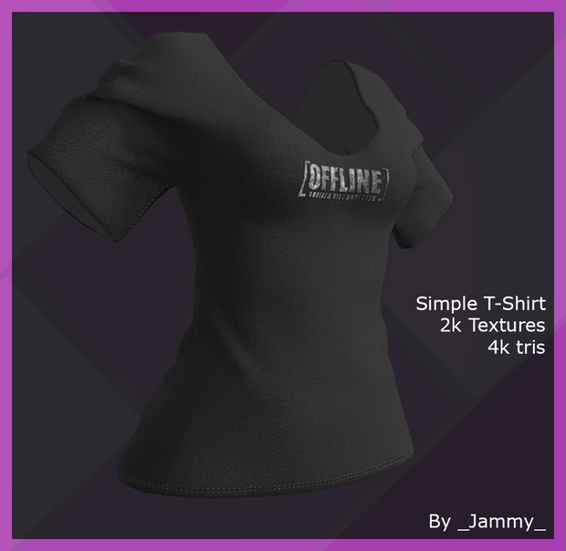 [VRChat] - Simple T-Shirt "OFFLINE" - JammyVR - BOOTH