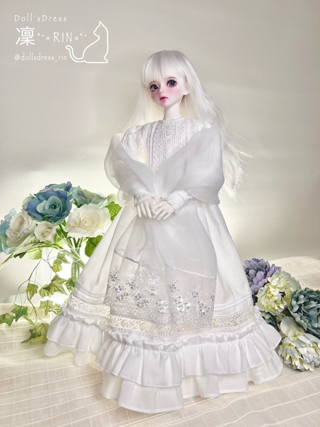 1/4ドール用ベビードレス ドロワーズ・ショール付き - 𝙳𝚘𝚕𝚕'𝚜𝙳𝚛𝚎𝚜𝚜 凜*･｡𝚁𝙸𝙽｡*･ - BOOTH