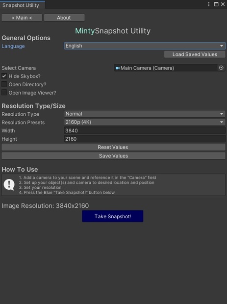 MintyScreenshot Utility - Minty Labs - BOOTH