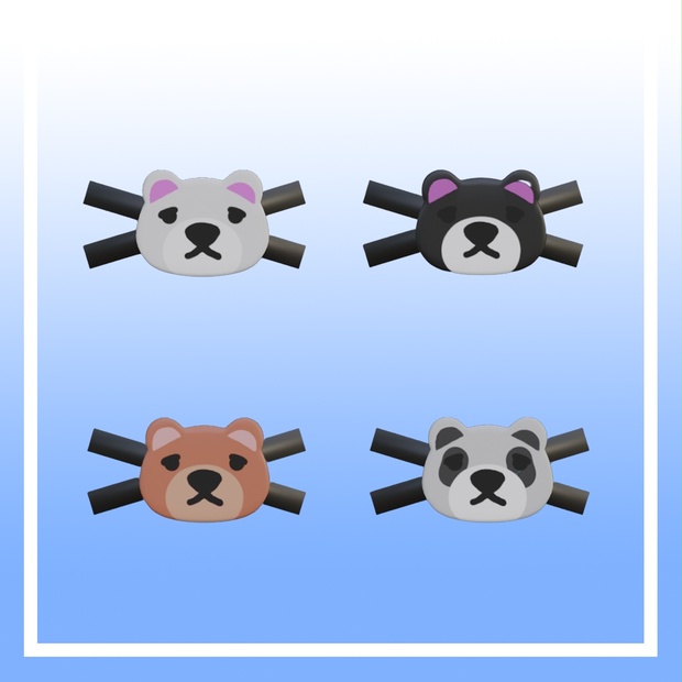 【VRChat】クマ ヘアピン/Bear hairpin - tatasauce - BOOTH