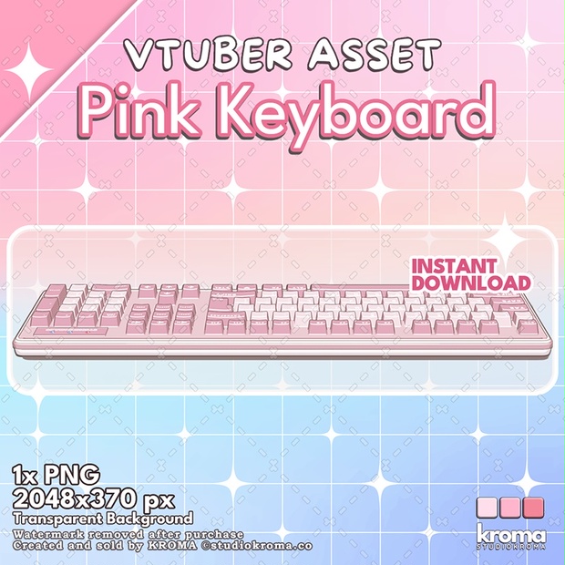 VTUBER ASSET | Pink Keyboard - 𝗦𝗧𝗨𝗗𝗜𝗢 𝗞𝗥𝗢𝗠𝗔 - BOOTH