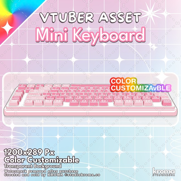 VTUBER ASSET | Mini Keyboard (Color Customizable) - 𝗦𝗧𝗨𝗗𝗜𝗢 𝗞𝗥𝗢𝗠𝗔 - BOOTH