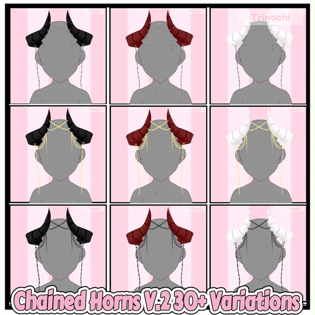【VRoid】Chained Horns V.2 30+ Variations - trinochi - BOOTH