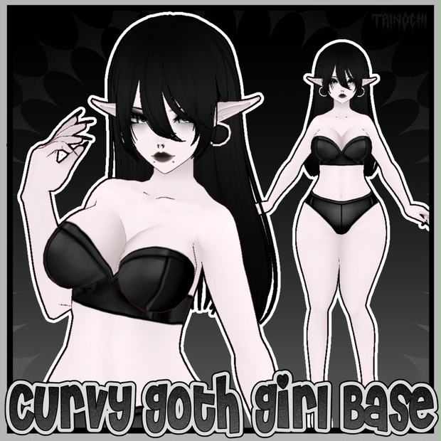 【VRoid】Curvy Goth Girl Vroid Base - trinochi - BOOTH
