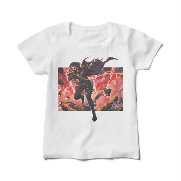 【ドラム型Vsinger鼓拍】レディースTシャツ「シャウラ!!」全身 - どんどこ屋🥁 - BOOTH