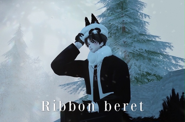 [VRChat] Ribbon beret - ☩ 𝕯𝖆𝖗𝖐𝖓𝖊𝖘𝖘 𝕰𝖊𝖗𝖎𝖊 ☩ - BOOTH