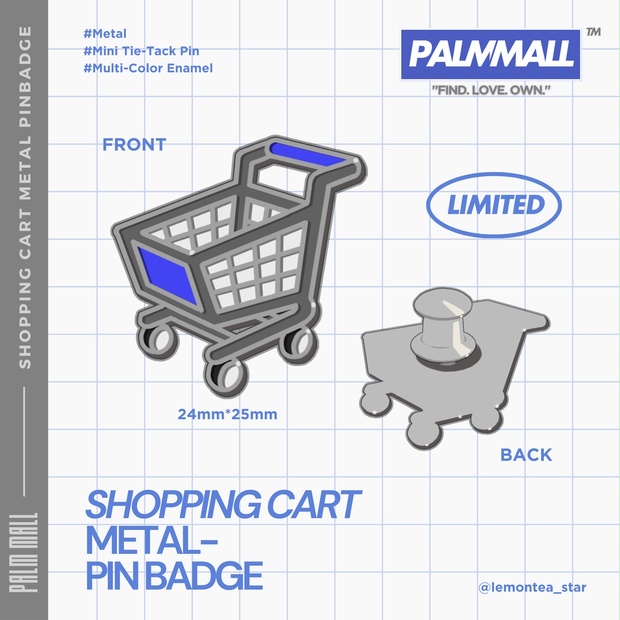 Shopping Cart Pinbadge - Cry･Cry Web Store - BOOTH