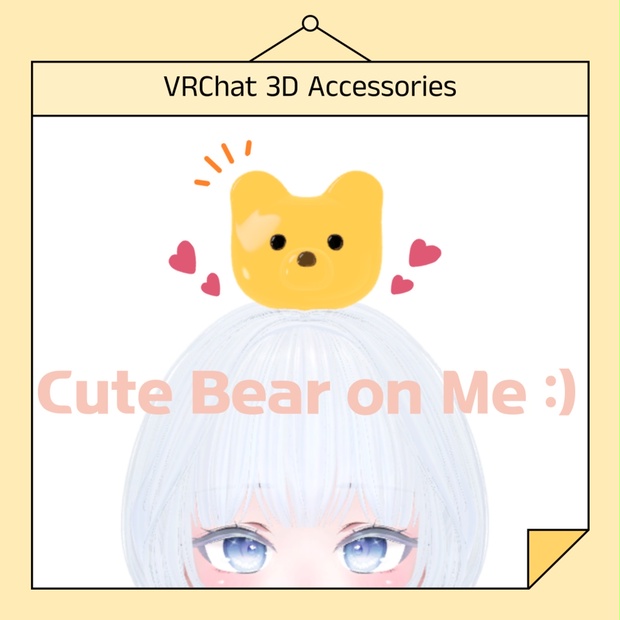 【VRChat 3D Accessories】 Cute Bear on Me : ) - 2norang studio - BOOTH
