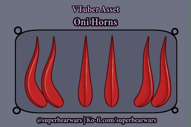 [VTuber Assets] Oni Horns (Live2D) (Free) - superbearwars - BOOTH
