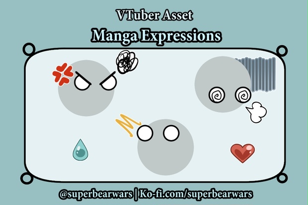 [VTuber Assets] Manga Expressions (Free) - superbearwars - BOOTH