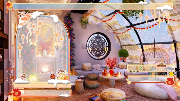 【Vtuber/動く配信背景】春祭り 春節 旧正月ガラス陽光テラス PV Game VTB - 暁の屋 - BOOTH