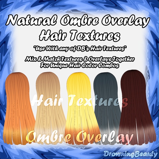 Natural Ombre Overlay Hair Texture Pack - DrowningBeauty Arts - BOOTH