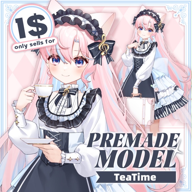 【live2d Model】Afternoon tea - Cai Cat - BOOTH