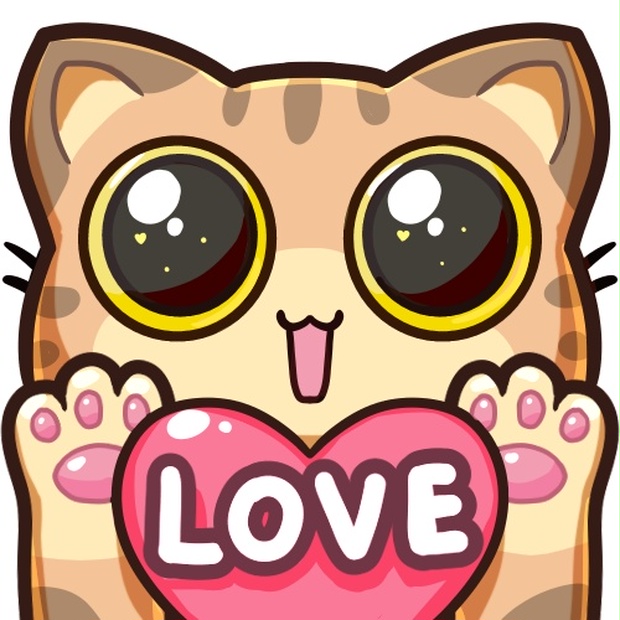 Free Heart Kitty Twitch Emotes - SugarStarGazer - BOOTH