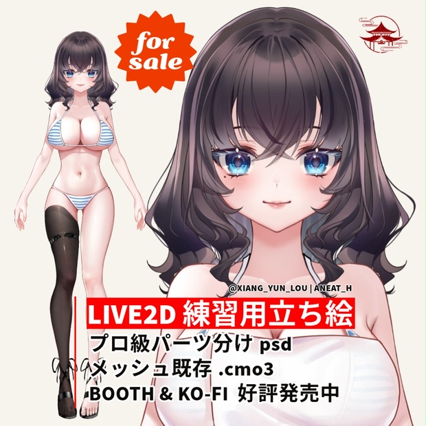 Live2D練習用立ち絵PSD/.CMO3 - 祥云楼 XYL - BOOTH