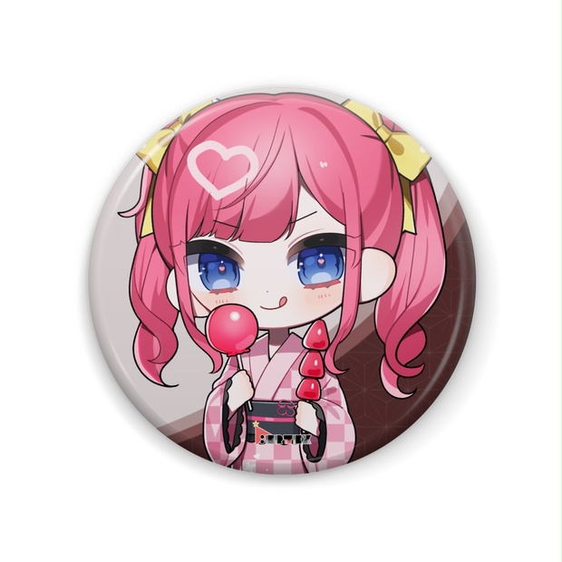 愛ヶ崎りか V.ertex1周年記念限定缶バッジ 浴衣ver. - V.ertex公式Booth - BOOTH