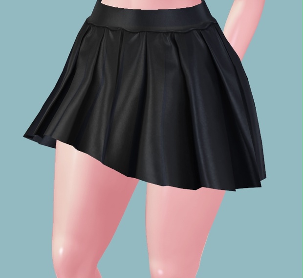 Faux Leather Pleated Skirt for VRoid Studio - Atelier Mahoulotl - BOOTH