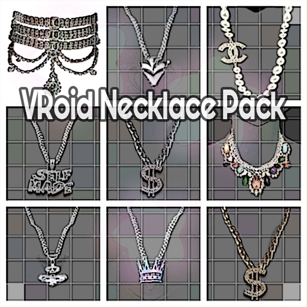 VRoid Necklaces Pack - 14 Pack! Necklaces for 3D Models - Venus ...
