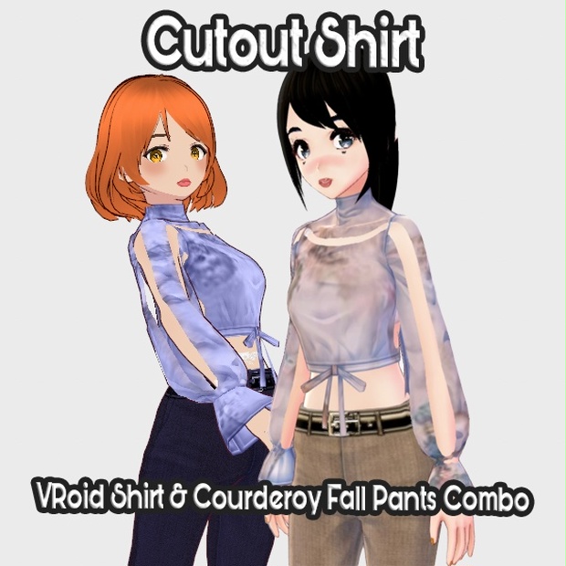 VRoid - Top Shirt Cutout Style (with Pants) - Venus Variation Designs ...